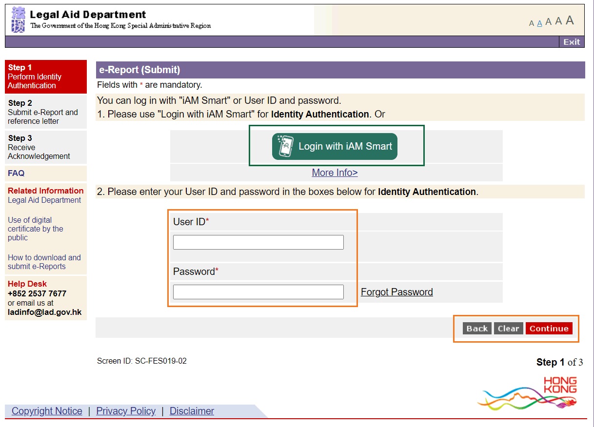 In “Step 2 Submit e-Report”, in “e-Report*”, click “Browse...” button ...