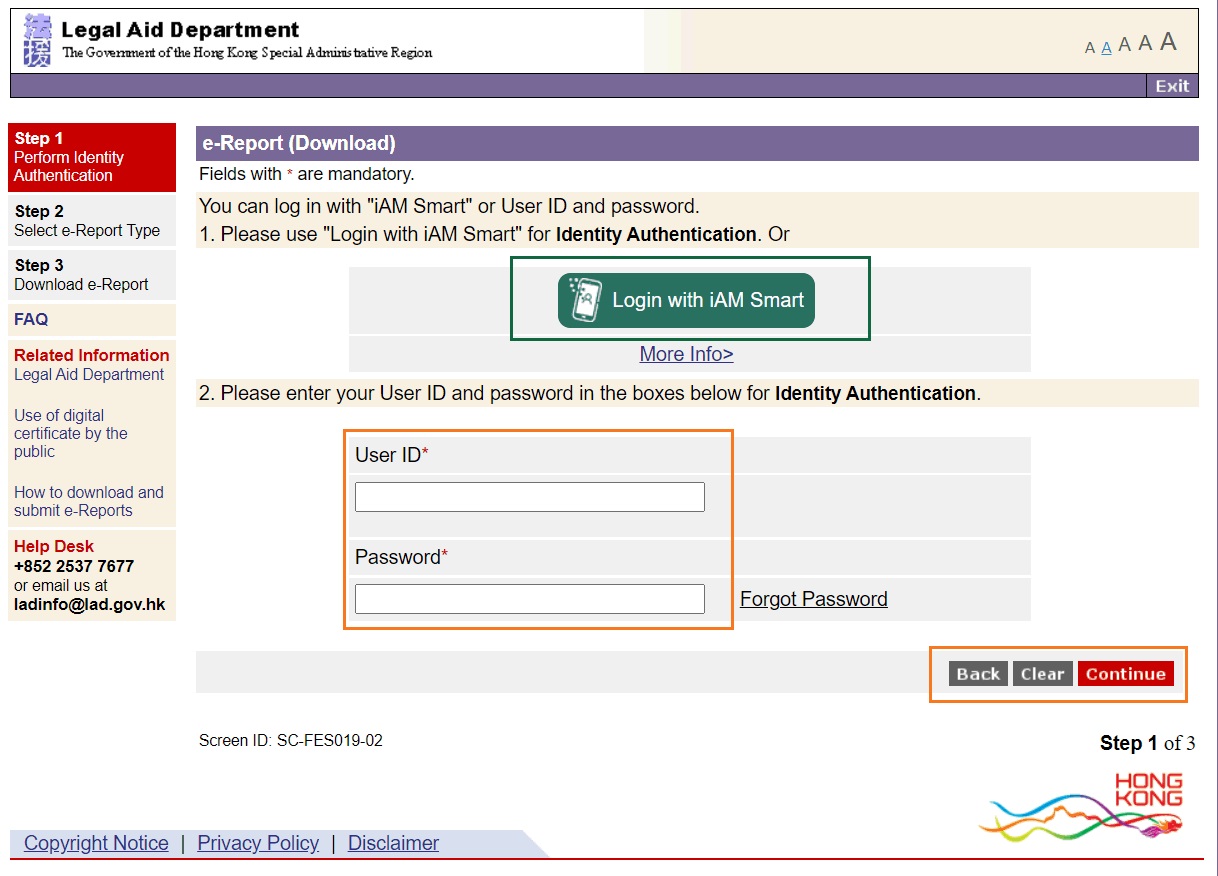 In “Step 2 Select e-Report Type”, choose either “Solicitor” or “Counsel ...